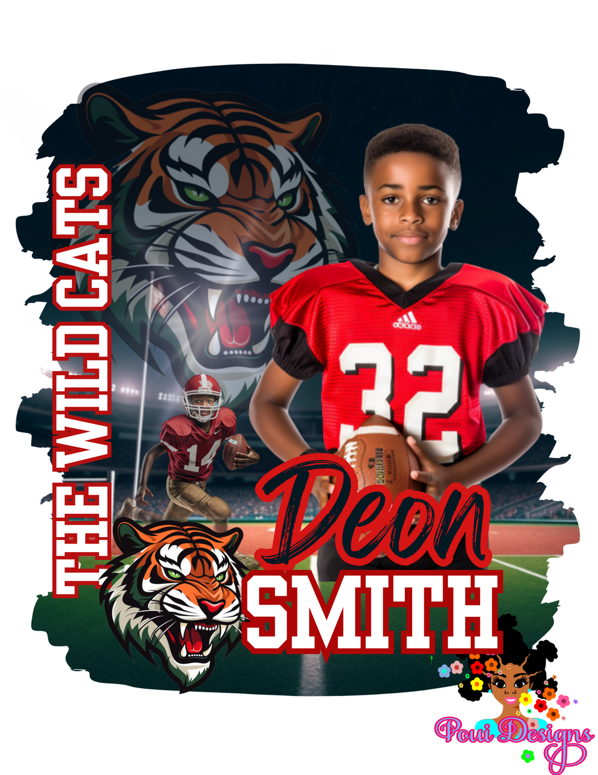 Editable Canva Football Design,Change Text to Custom,Team – Poui Designs